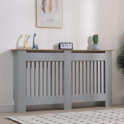 Vivo Radiator Cover Grey Modern Horizontal Slats Decorative Heater ...