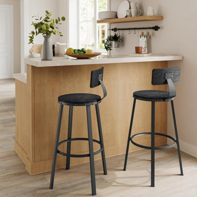 Songmics Vasagle Bar Stools, Set Of 2 Tall Bar Stools With Backrest ...
