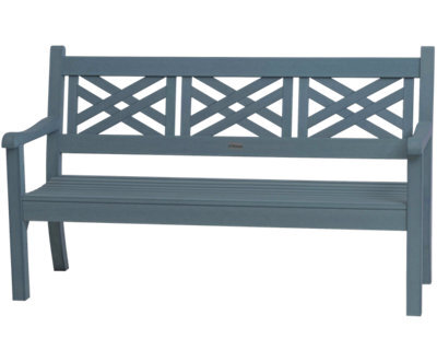 Winawood Speyside 3 Seater Wood Effect Bench - Powder Blue by B&Q ...