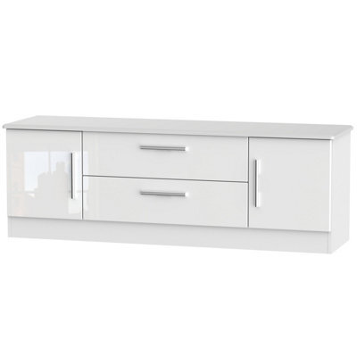 Harrow 2 Door 2 Drawer Superwide Tv Unit In White Gloss (Ready ...