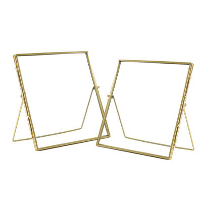 "Nicola Spring 2X Standing Metal Photo Frames - 8"" X 8"" - Gold ...