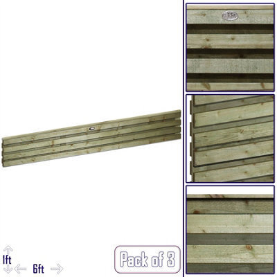 Premier Garden Supplies Roma Double Slotted (Pack Of 3) Width: 6Ft X ...