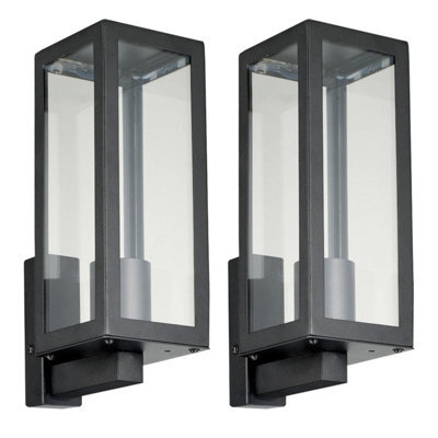 First Choice Lighting Set Of 2 Montrose Black Outdoor Lantern Wall ...