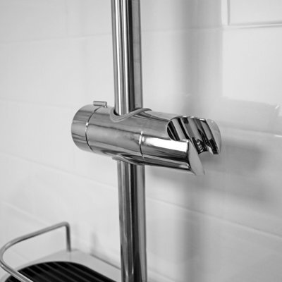 Showerdrape Universal Shower Rail Slider Attachment Chrome Riser Rail ...