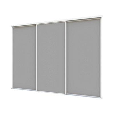 A-Class Sliding Doors Set Of 3 Matt Dark Grey Sliding Wardrobe Door Kit ...