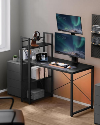 Songmics Vasagle Writing Desk With Storage Shelves On Left Or Right ...