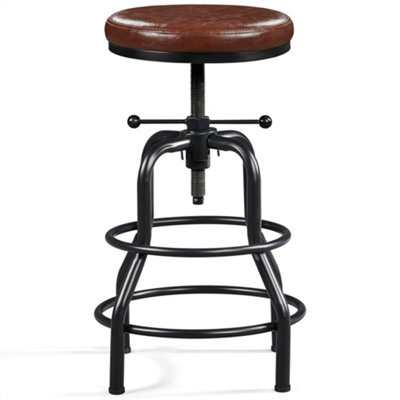 Yaheetech Rustic Swivel Bar Stool For Kitchen Bar Brown by B&Q ...