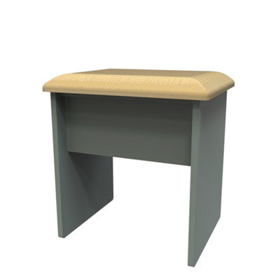 Linear Matt Green Dressing Table Stool by B&Q | ufurnish.com