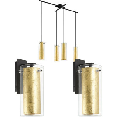 Elegant 4 Bulb Gold Chandelier With Matching Wall Lights by B&Q ...