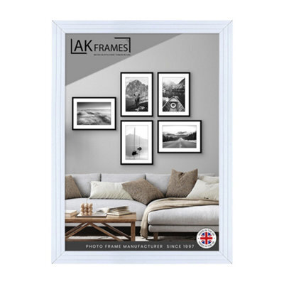 17X11 White Modern Step Picture Frame - Perfect For Posters, Photos And ...