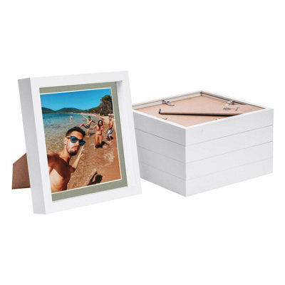 "Nicola Spring 8 X 8"" Photo Frames - Grey Mount 3D Photo Frame Picture ...