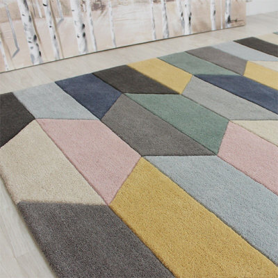Funk Honeycomb Runner Pastel Rug 120X170Cm For The Living Room by B&Q ...