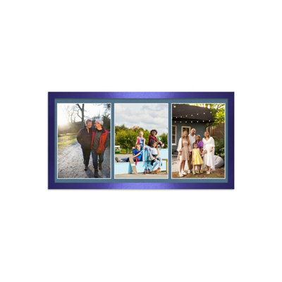 AK Frames 16X8 Oak Sleek Multi Photo Frame With Pompadour Mount - Holds ...