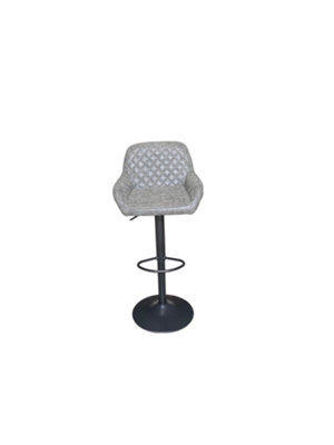 Pair Of Bar Stools Modern Diamond Pattern Vintage Pu Dark Grey With ...