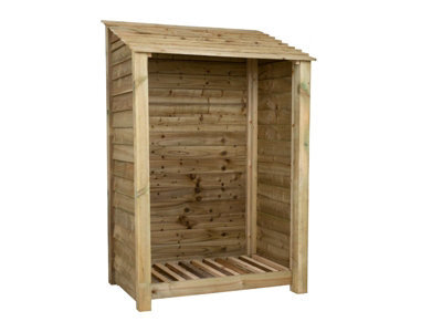 Arbor Garden Solutions Wooden Log Store W-119Cm, H-180Cm, D-88Cm ...