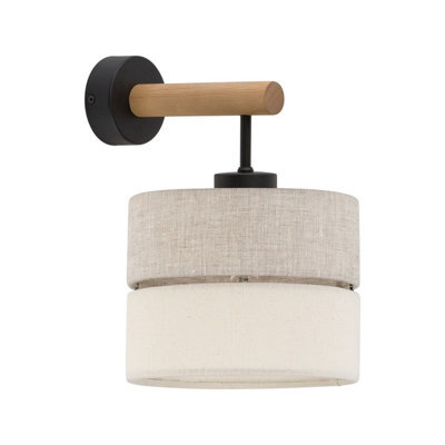 Luminosa Lighting Luminosa Eco Wall Lamp With Shade Grey, Beige 1Xe27 ...