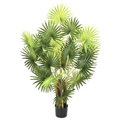 GreenBrokers Artificial Finger Fan Palm Tree In Pot 4Ft/120Cm by B&Q ...