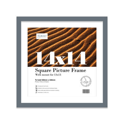 "14X14"" Grey Picture Frame - 14X14"" Square Frame With 13X13"" Mount ...