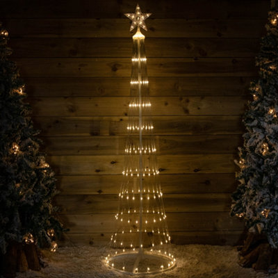 Samuel Alexander 2.5M Light Up Christmas Cone Tree With 320 Warm White ...