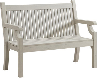 Winawood Sandwick Polymer Wood Effect 2 Seat Garden Bench - Stone Grey ...