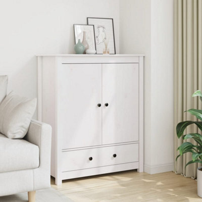 Berkfield Highboard White 83X41,5X100 Cm Solid Wood Pine by B&Q | ufurnish.com