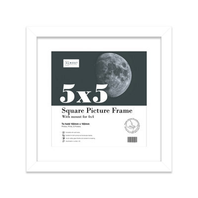 "5X5"" White Picture Frame - 5X5"" Square Frame With 4X4"" Mount For ...