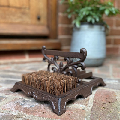Selections Victorian Style Cast Iron Ornate Boot Scraper And Brush by B ...
