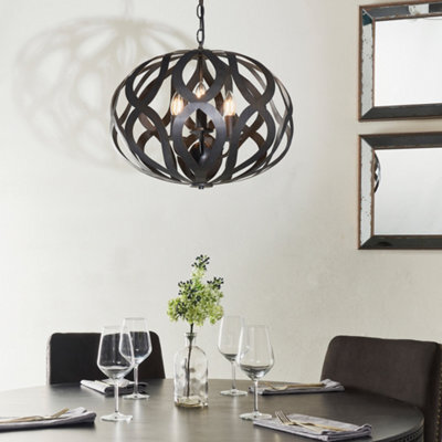 Anson Lighting Lennon Antique Brushed Bronze 3 Light Ceiling Pendant by ...