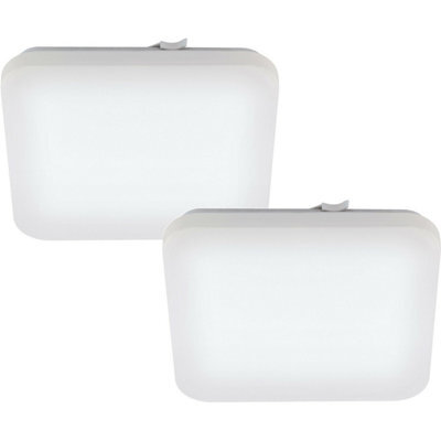 2 Pack Modern White Led Ceiling Lights - 17.3W Flush Mount Design by B ...