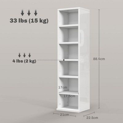 Cd Media Display Shelf Unit Set Of 2 Blu-Ray Tower Rack W/adjustable ...