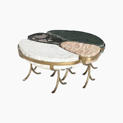 Buttercup Farm Perry Terrazzo Coffee Table (Set Of 4) - Marble/iron ...
