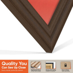 "AK Frames 25X17"" Walnut Classic Vinyl Record Frame With Poppy Red ...