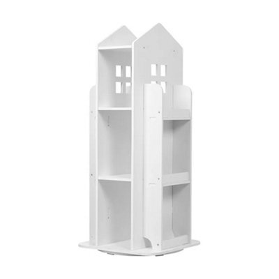 Rotating Bookshelf Castle Rack Display Floor Standing Bookcase Toys ...