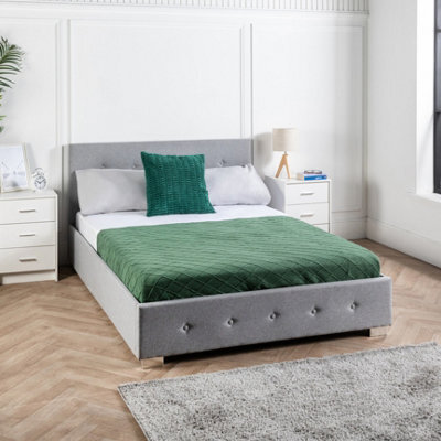 Home Treats Single Ottoman Storage Bed Frame Grey With Hybrid Mattress ...