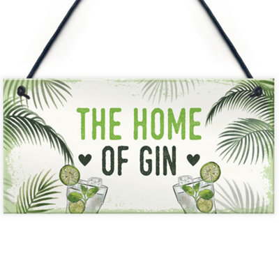 Red Ocean Gin Sign Funny Gin Gift Home Bar Sign For Garden Summer House ...