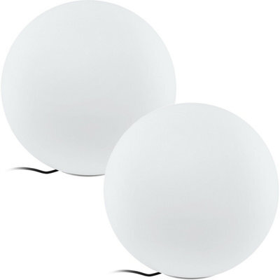 2 Pack Ip65 Waterproof Outdoor Garden Globe Lights - Modern White Ball ...