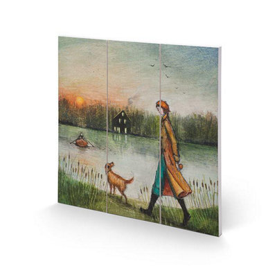 Joe Ramm The Homestead Square Wood Print Multicoloured (30Cm X 30Cm) by ...