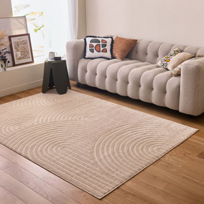 The Rugs Aura Collection Area Rugs With Modern Wave Design In Grey ...