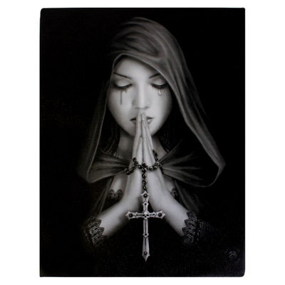19X25Cm Gothic Prayer Canvas Plaque By Anne Stokes by B&Q | ufurnish.com