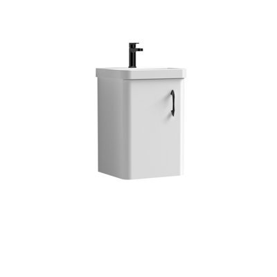 Balterley Curve Wall Hung 1 Door Vanity Basin Unit - 400mm - Gloss ...