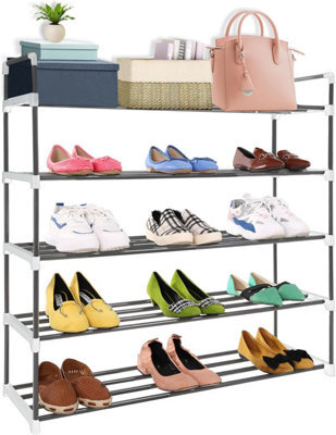 1Above 5 Tier Heavy Duty Metal Shoe Rack Sturdy Shoe Storage Holds 20 ...