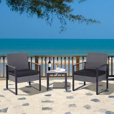 Chilli Seating Marina Bistro Set Rattan Wicker Garden Furniture by B&Q ...
