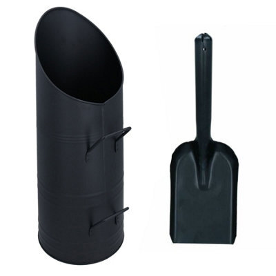 AB Tools Coal Hod Scuttle Black Metal Bin Coal Carrier Fire Log Burner ...