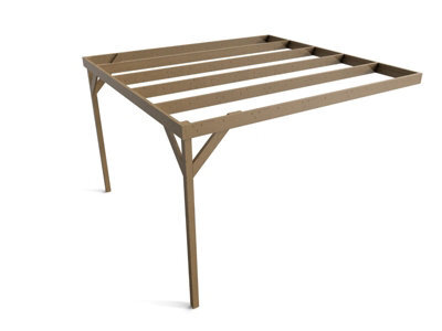 Arbor Garden Solutions Wall-Mounted Wooden Box Pergola, Complete Diy ...