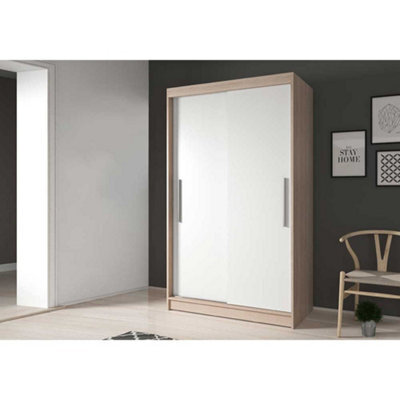 Arte Elegant Neomi 4 Oak Sonoma Carcass & White Sliding Door Wardrobe ...