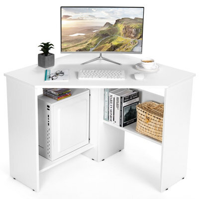 Costway Triangular Corner Desk Home Office Computer Desk Laptop ...
