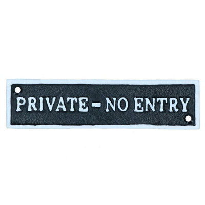 AB Tools Private No Entry Black Cast Iron Sign Plaque Door Wall House ...