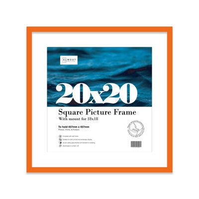 "20X20"" Orange Picture Frame - 20X20"" Square Frame With 18X18"" Mount ...