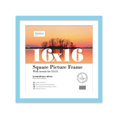 "16X16"" Light Blue Picture Frame - 16X16"" Square Frame With 15X15 ...
