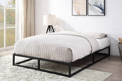Amersham Low Platform Black Metal Small Double Bed Frame 4Ft by B&Q ...